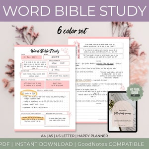 Word Bible Study, Bible Study Printable, in Depth Bible Study ...