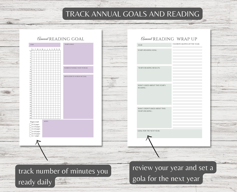 Reading Journal Printable, Digital Reading Journal, Book Log Monthly ...