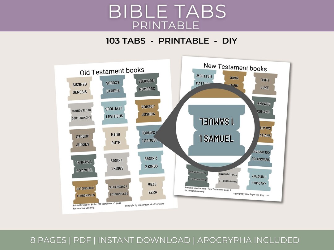 Bible Tabs Printable, Minimalist Bible Tabs Neutral, Bible Study Tools ...