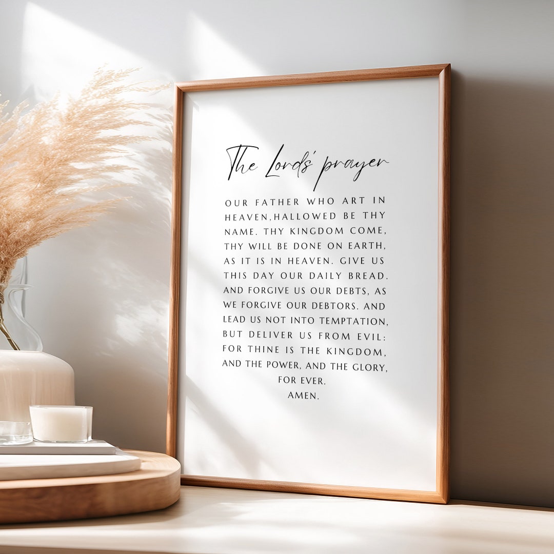 The Lord's Prayer Wall Art, Christian Prayer Our Father Poster, Lords ...