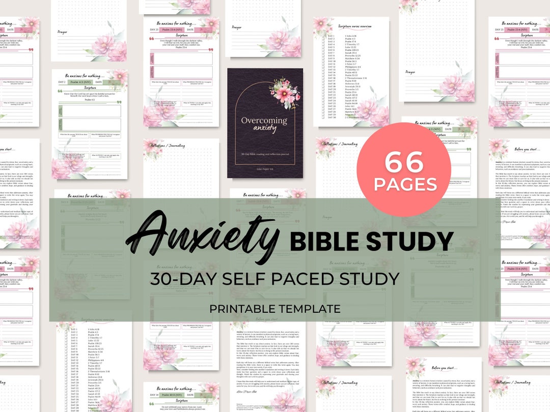 Anxiety Bible Study Journal, 30-day Scripture Study Guide, Bible Study ...