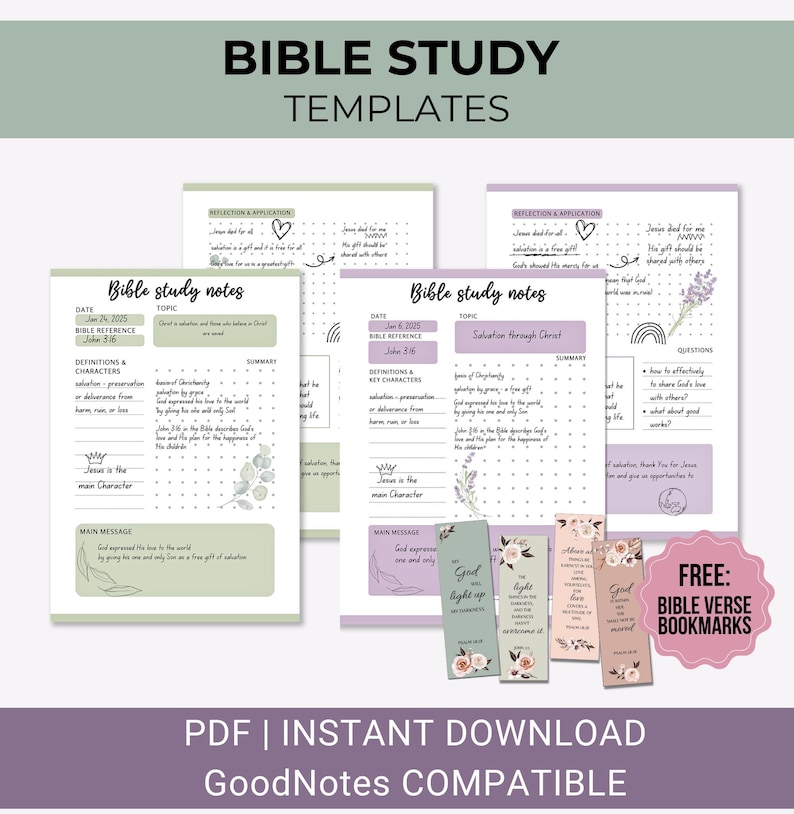 Bible Study Templates Daily Devotion Printable Easy Bible Study for ...