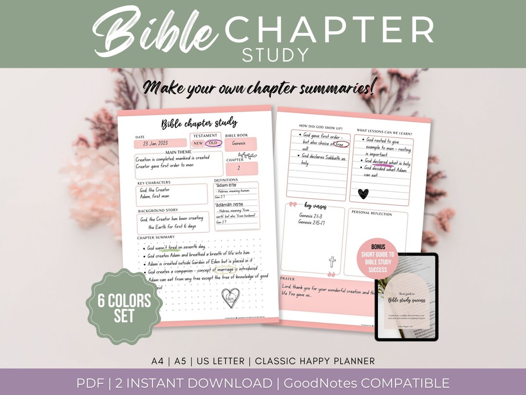 Bible Chapter Study, Bible Study Journal, Printable Bible Study ...