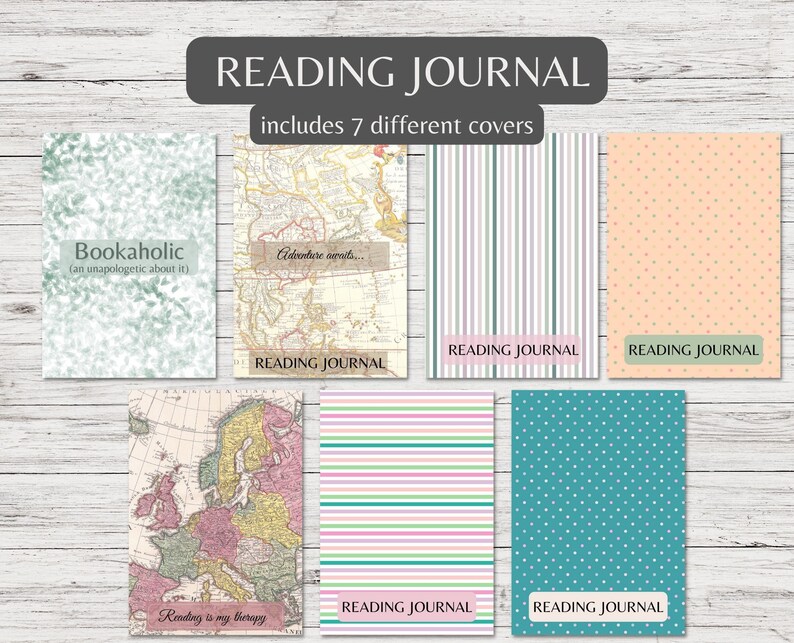 Reading Journal Printable Digital Reading Journal Book Log - Etsy