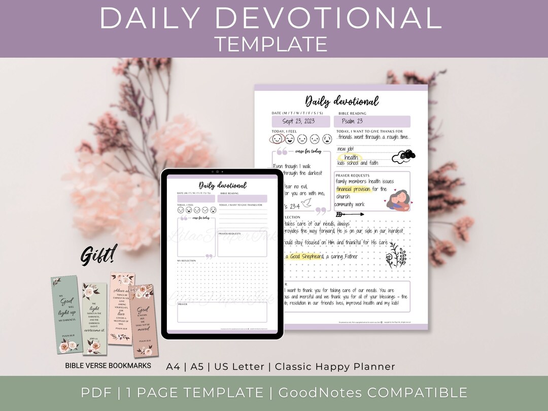 Daily Devotional Journal, Bible Study Printable, Quiet Time Notes ...