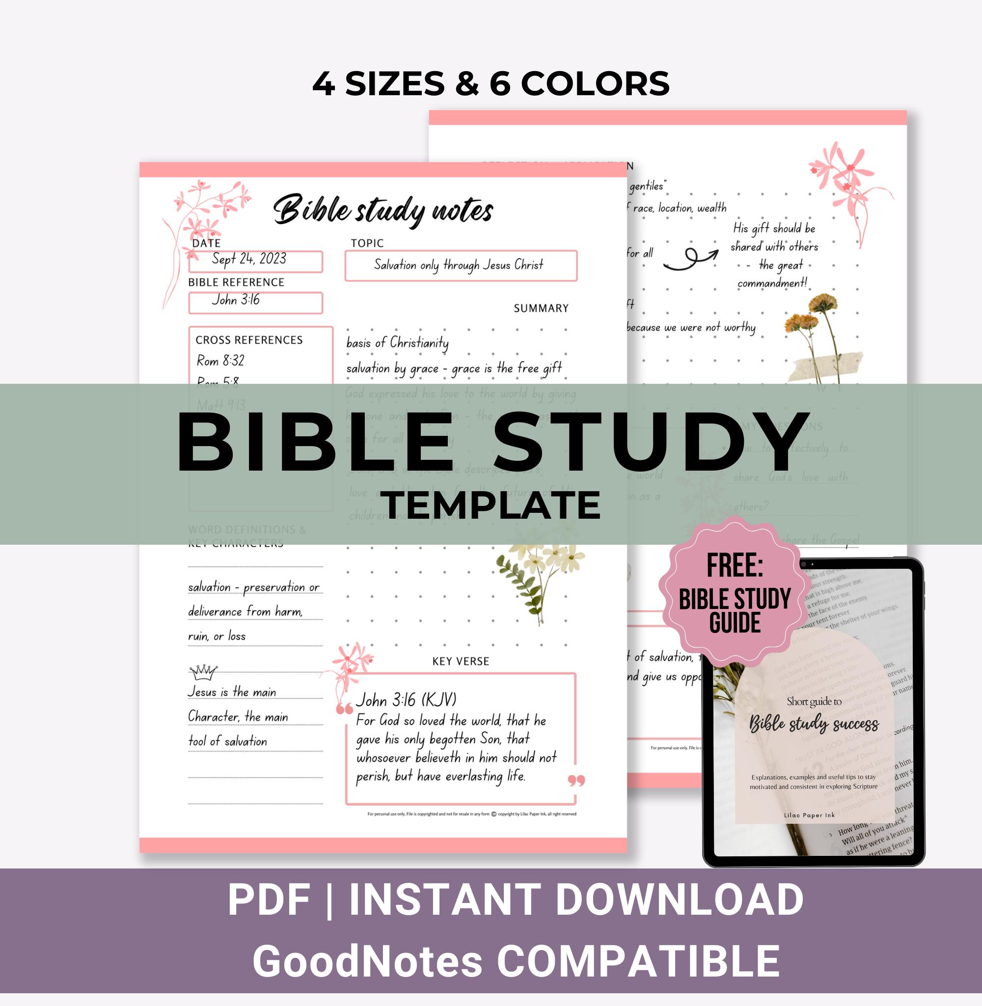 Bible Study Journal, Printable Bible Study Templates, Faith Journal ...
