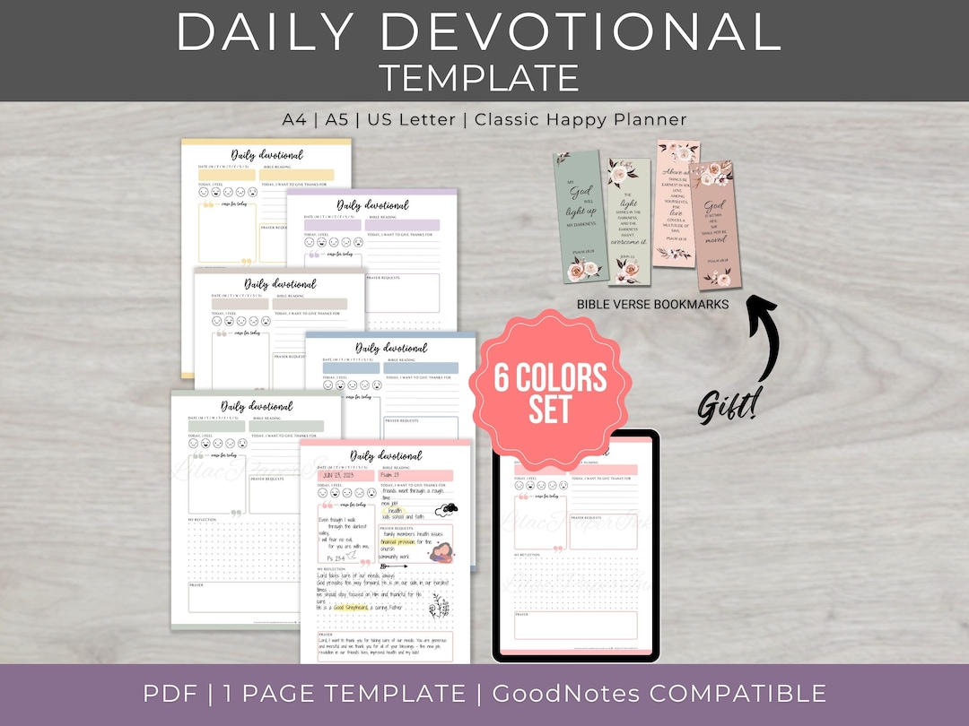 Daily Devotional Journal Digital Bible Study Template - Etsy