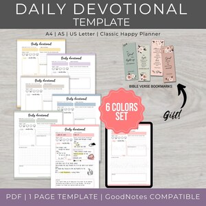 Daily Devotional Journal Digital Bible Study Template - Etsy