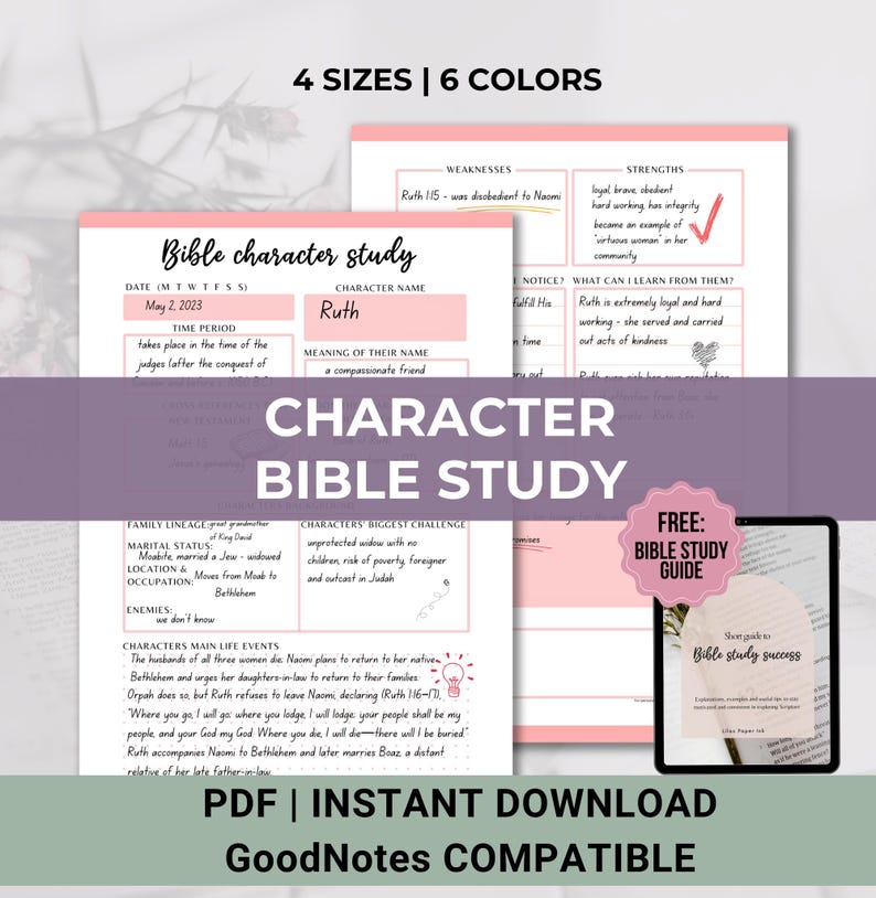 Bible Character Study, Bible Study Printables, Christian Character ...
