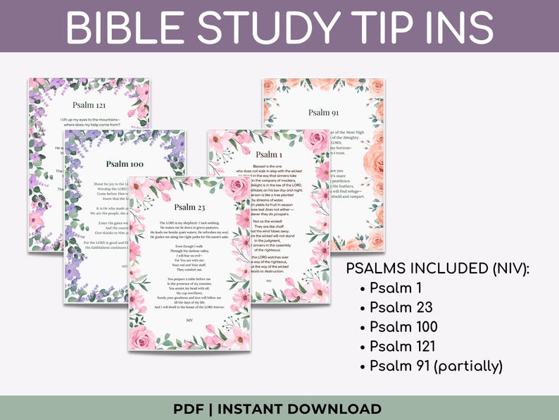 Bible Tip Ins Printable Psalms Loaded Bible Personalized Christian War ...