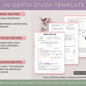 Bible Study Printable, in Depth Bible Study Worksheets, Digital Bible ...
