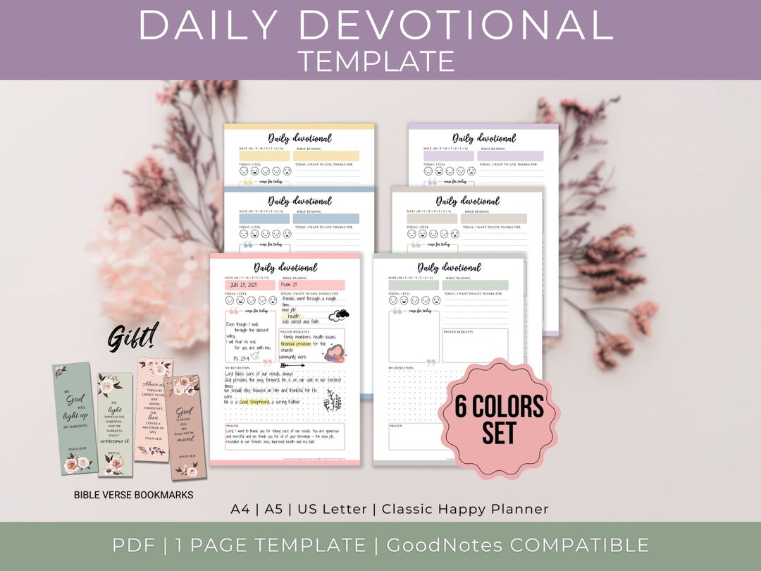 Daily Devotional Journal, Digital Bible Study Template, Christian Prayer Journal, Women ...