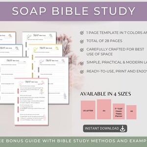 SOAP Bible Study Printable Template, Digital Bible Study Journal ...