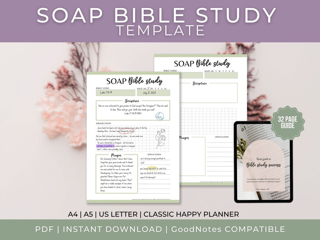SOAP Bible Study, Digital Bible Study Journal, Bible Study Printable ...