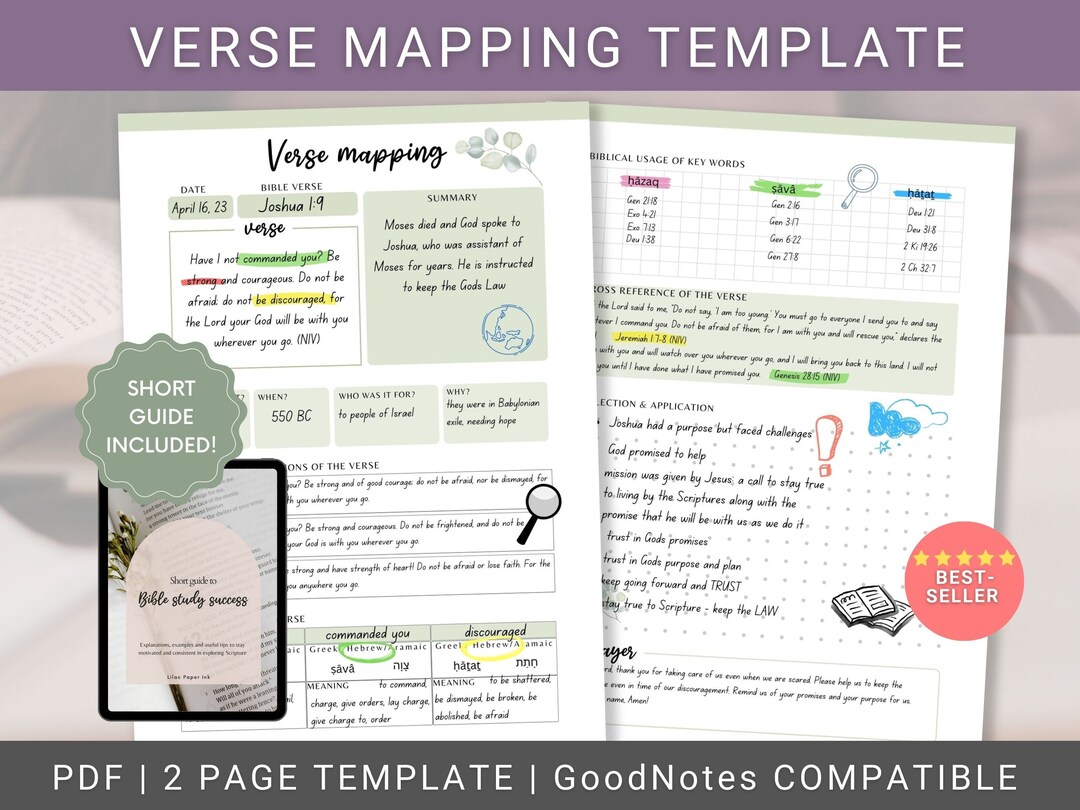 Verse Mapping Printable Bible Study Guide Christian Journal - Etsy