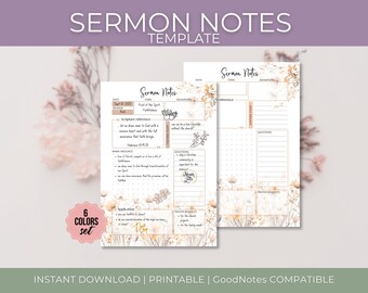 Sermon Church Notes Printable Digital Download Bible Study - Etsy