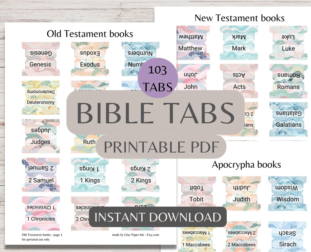 Bible Tabs Printable Bible Study Tools New Testament Tabs - Etsy UK