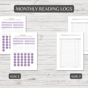 Reading Journal Printable, Digital Reading Journal, Book Log Monthly ...