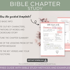 Bible Chapter Study, Bible Study Journal, Printable Bible Study ...