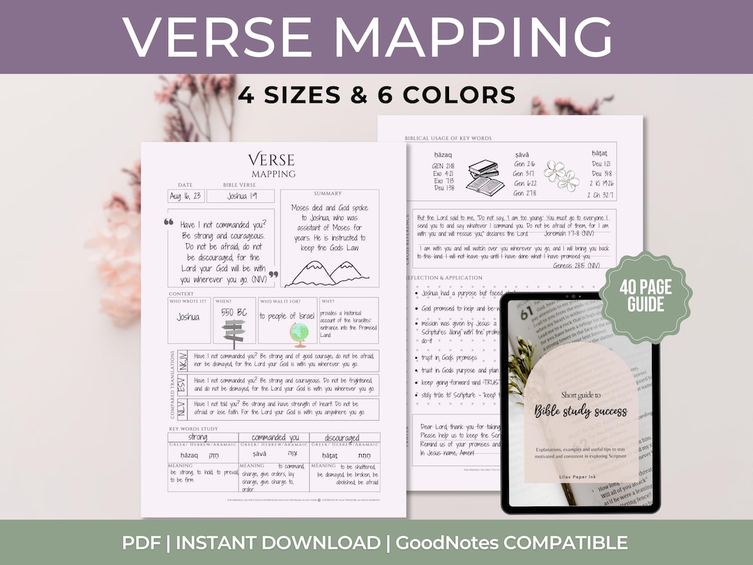 Verse Mapping Printable, Bible Study Template, Minimalist Scripture ...
