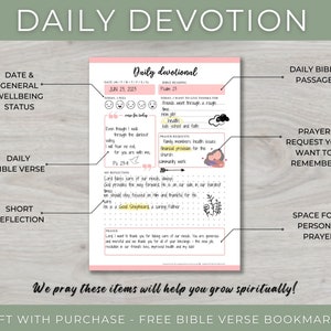 Daily Devotional Journal Digital Bible Study Template - Etsy