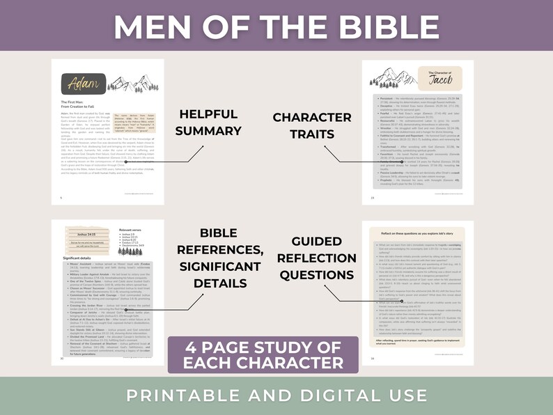 Bible Study Guide Men of the Bible Devotional Journal Bible Journal for ...