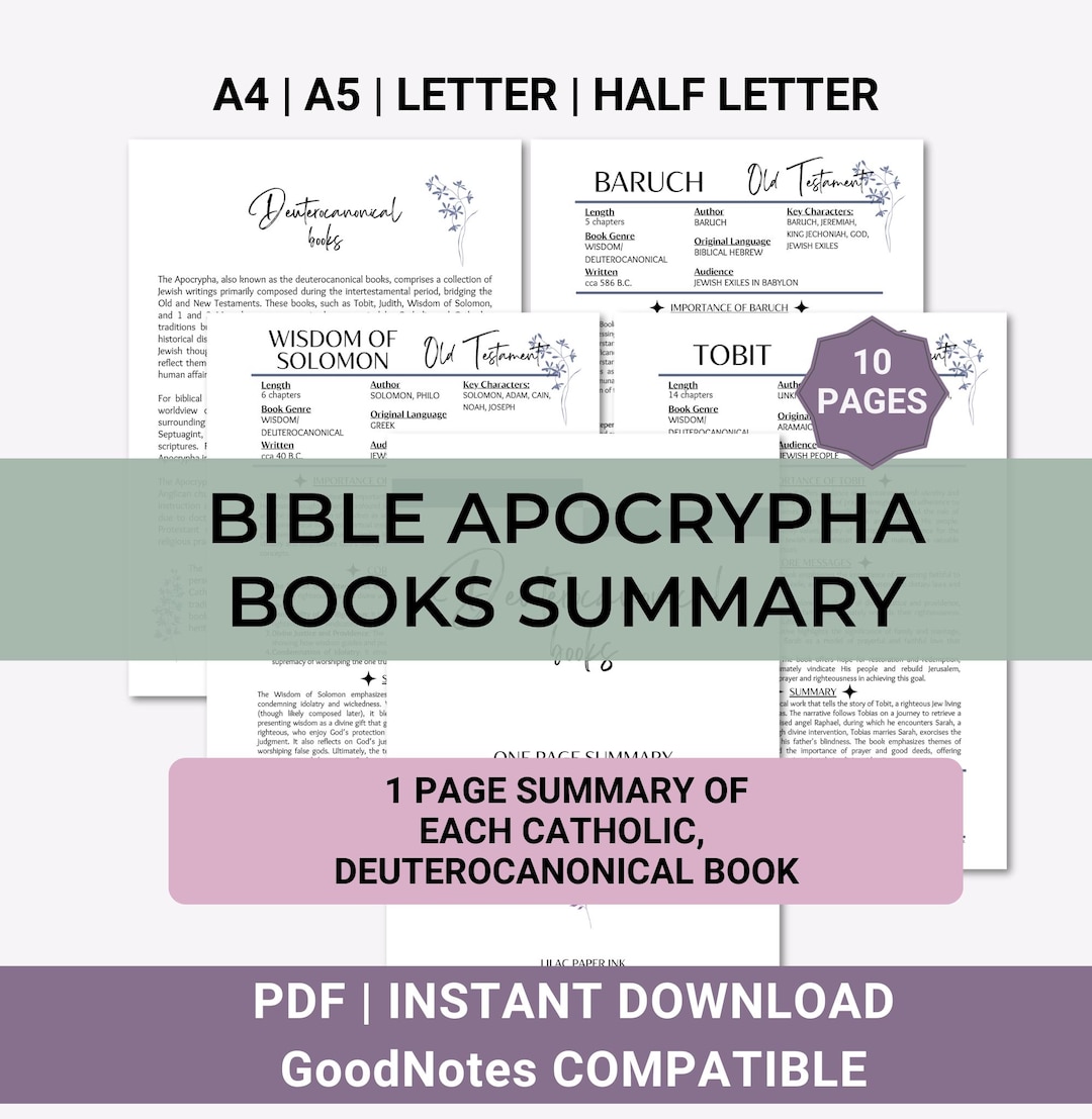 Bible Book Summary Breakdown Deuterocanonical Tip in Apocrypha Catholic ...
