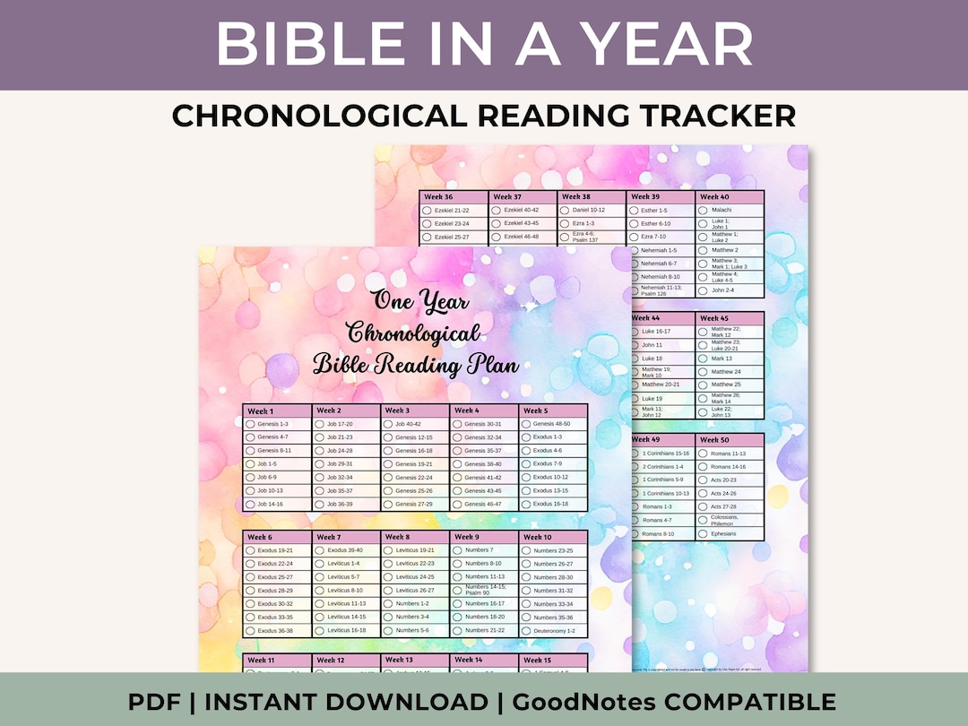 Bible in a Year Chronological Bible Reading Plan One Year Bible Plan ...