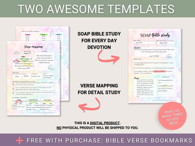 Verse Mapping SOAP Bible Study Printable Digital Bible Study - Etsy