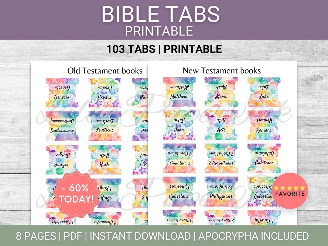 Bible Tabs Printable Bible Study Tools New Testament Tabs - Etsy