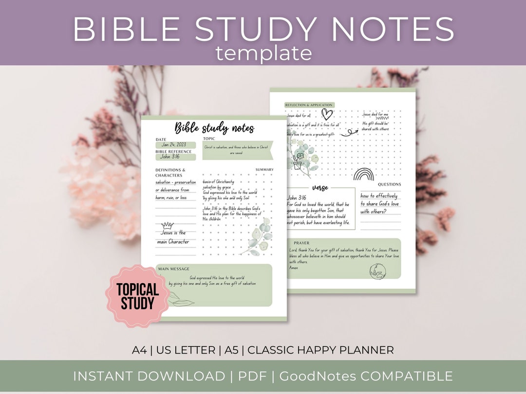 Bible Study Template, Topical Bible Study Guide, Digital Bible Study ...