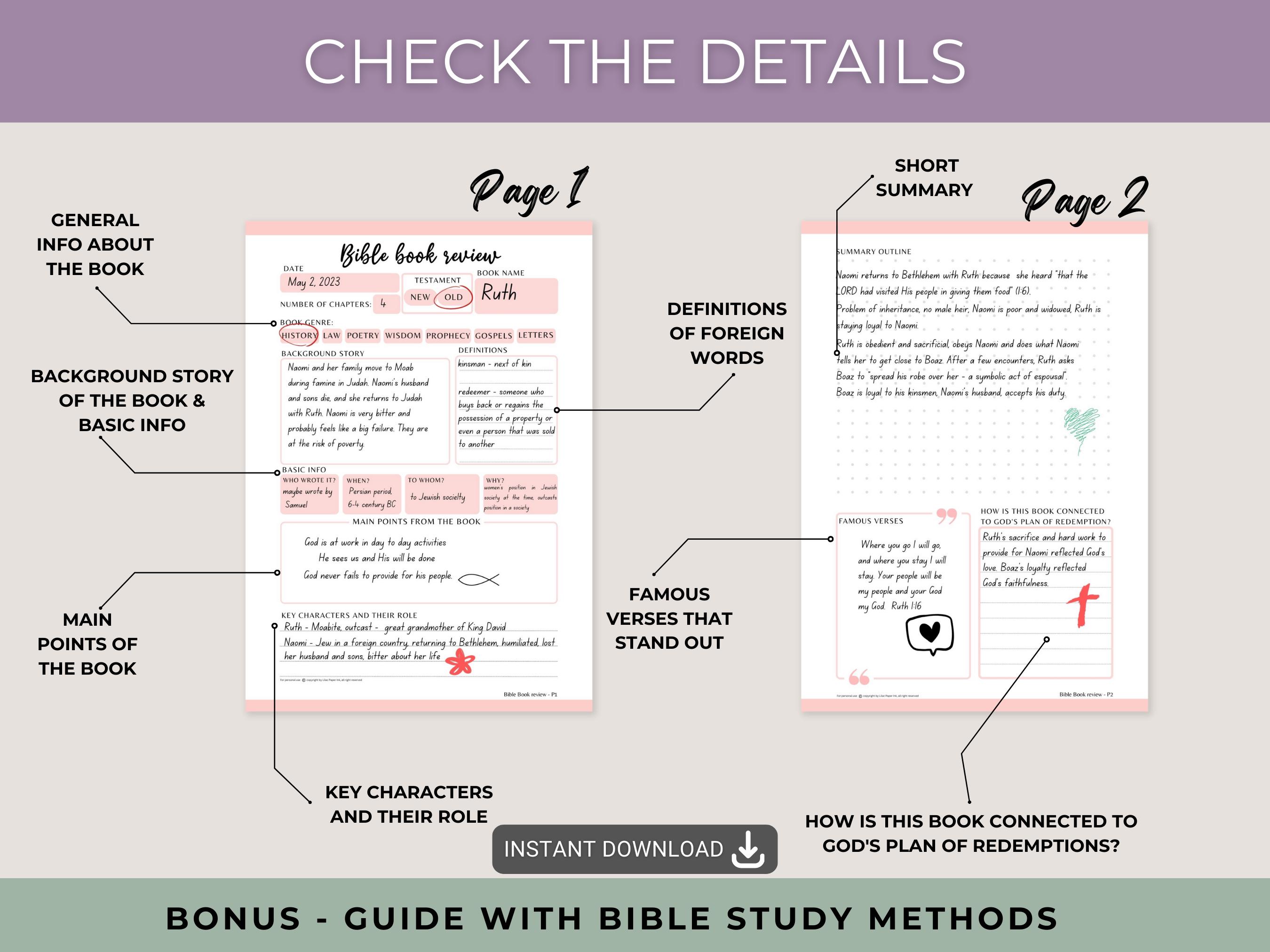 Bible Book Study Bible Study Guide Printable Digital Bible Study ...