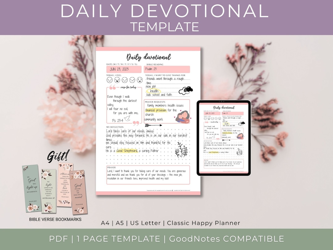 Daily Devotional Journal, Bible Study Printable, Christian Faith ...