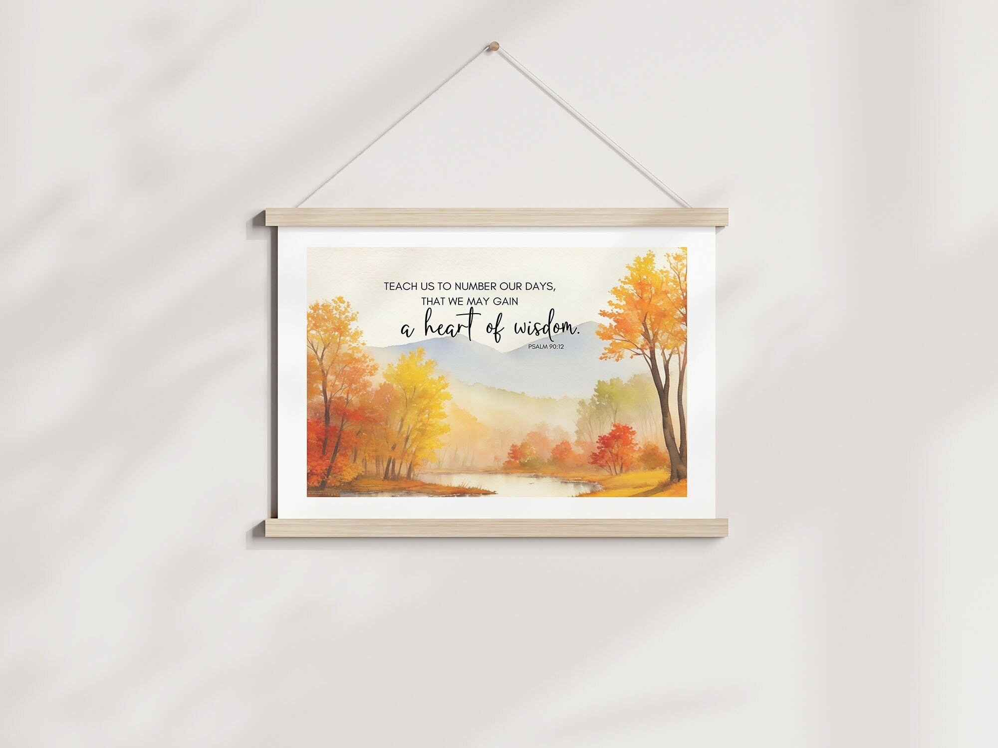 Psalm 90:12, Fall Bible Verse Wall Art, Scripture Wall Art, Farmhouse ...
