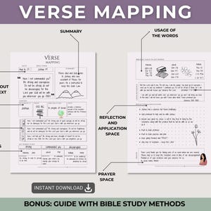 Verse Mapping Printable, Bible Study Template, Minimalist Scripture ...