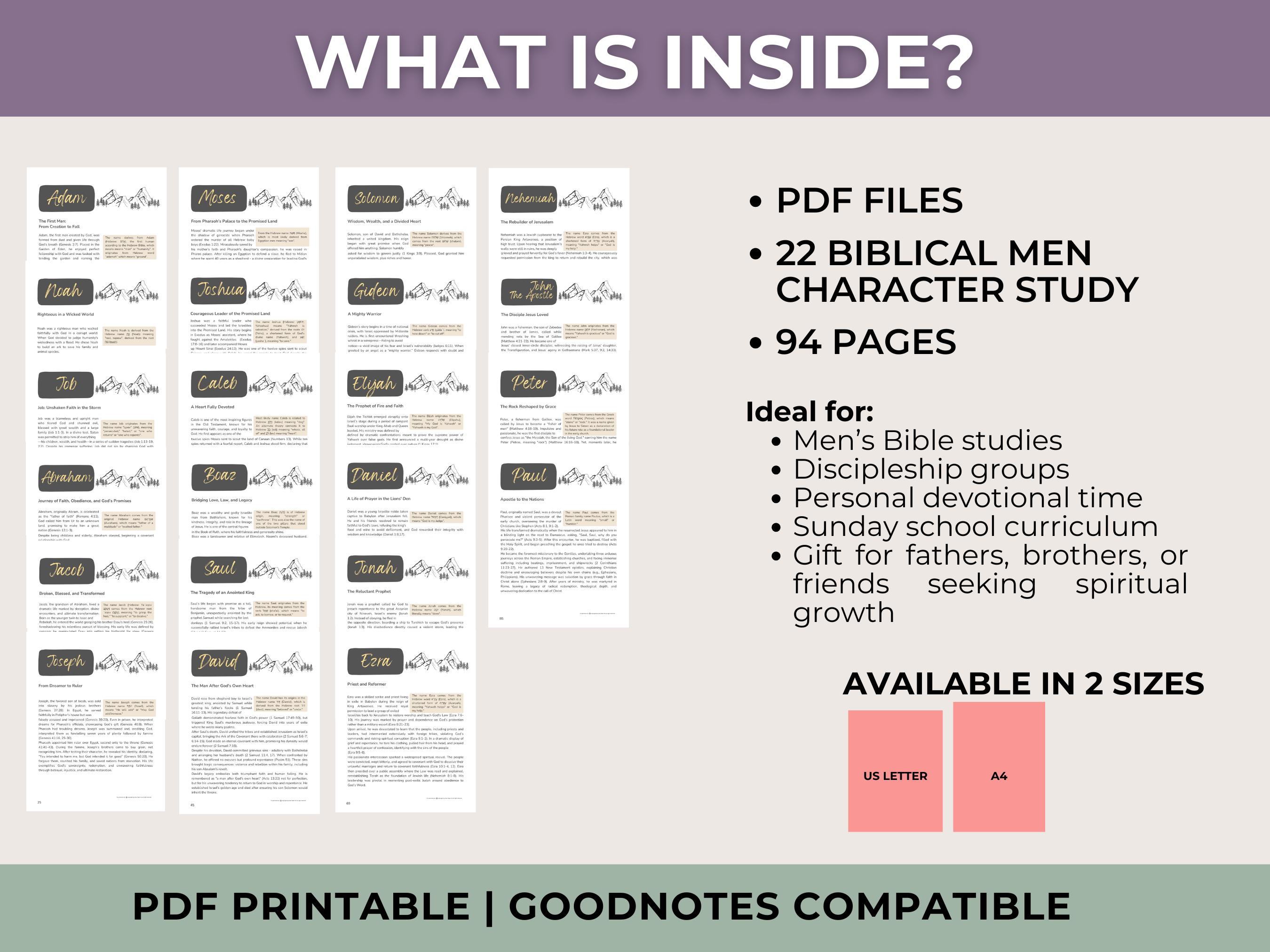 Bible Study Guide Men of the Bible Devotional Journal Bible Journal for ...