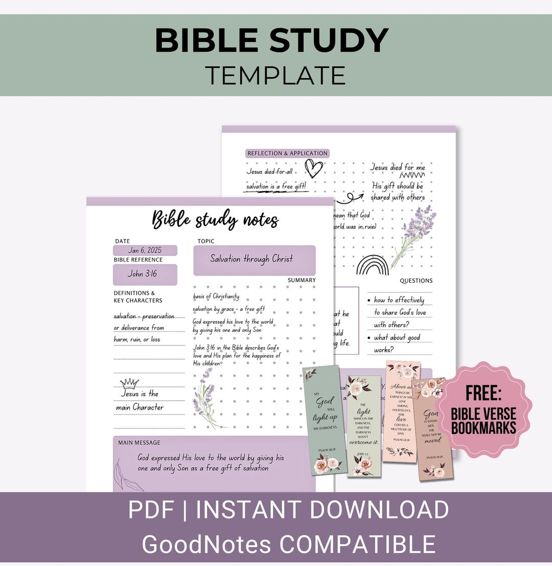 Bible Study Template Daily Devotion Topical Bible Study Printable ...