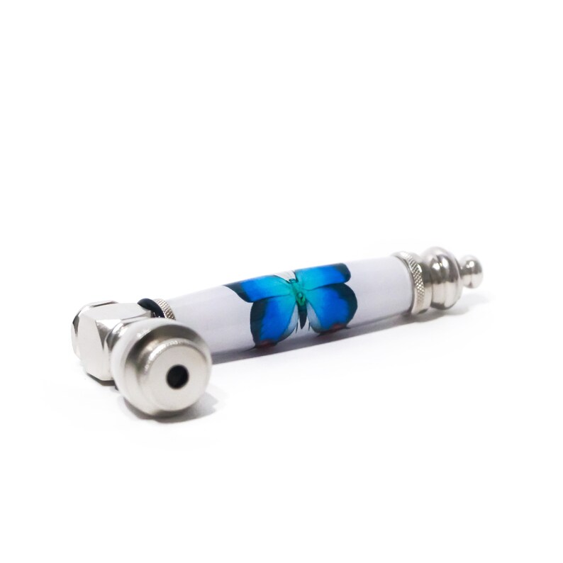 Blue Butterfly Photo Handcrafted Pipe | Aluminum Compact Travel Smoking ...