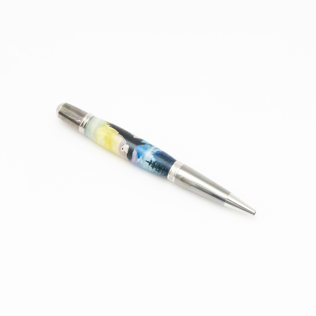 Hand Painted Eagle Mountain Sunset Twist Ballpoint Pen - Etsy