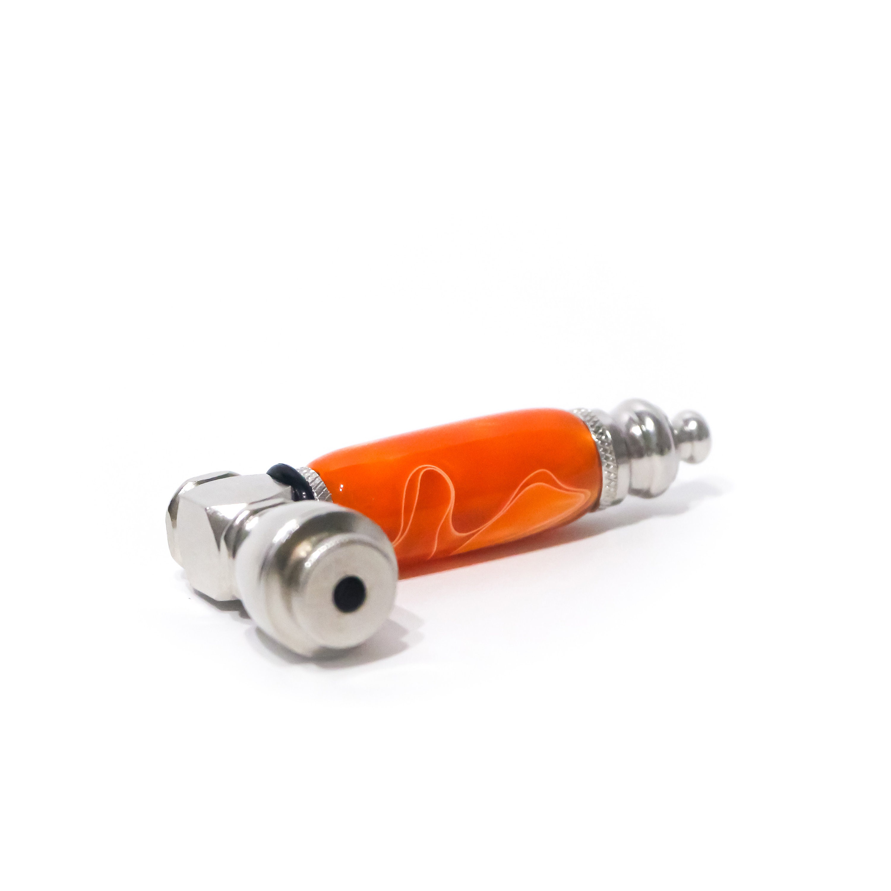 Orange Resin Swirl Handcrafted Pipe | Aluminum Compact Travel Smoking ...