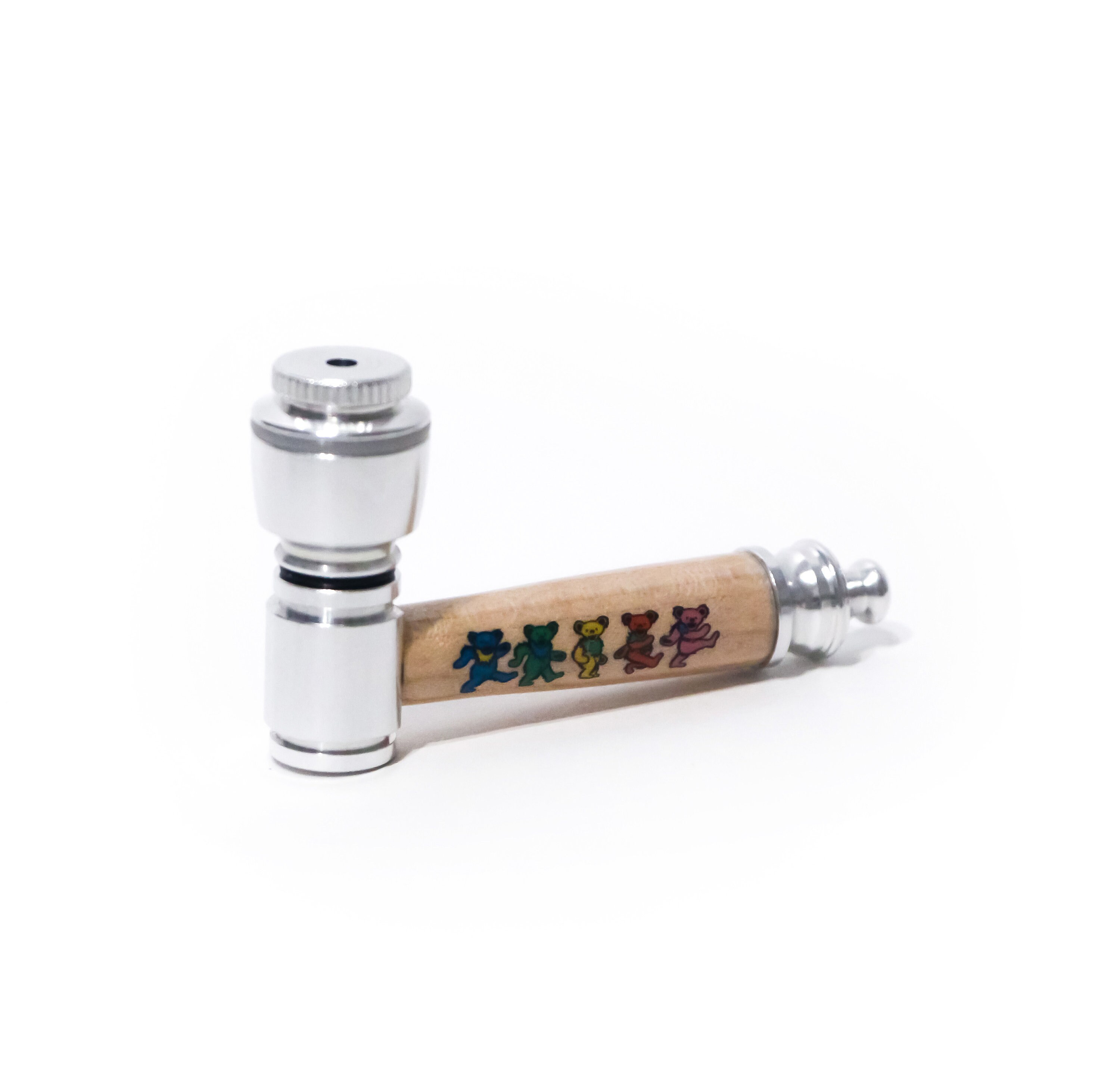 Wooden Grateful Dead Dancing Bears Handcrafted Pipe | Aluminum Compact ...