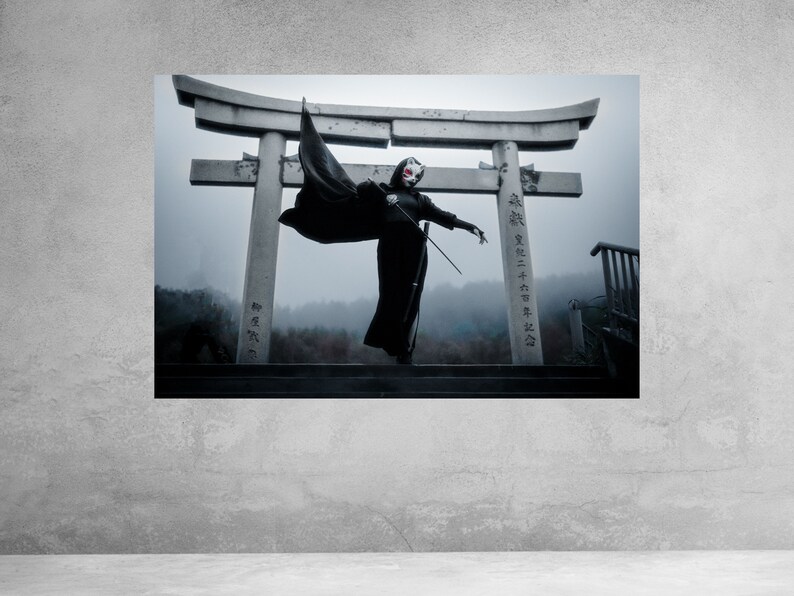 Torii Digital Poster, Samurai Digital Print, Japanese Gates Print, Wall ...
