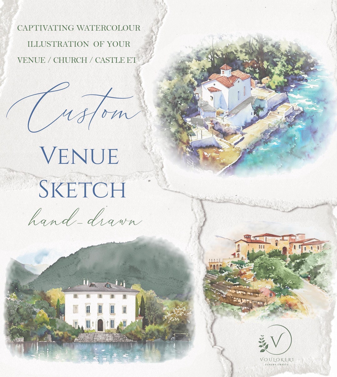 Custom Drawing Illustration of Wedding Venue, Church, Castle, Building ...