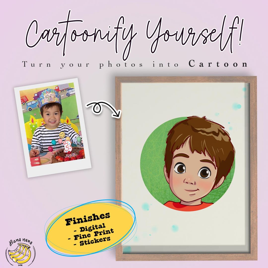 Cartoonify Yourself! Disney Style Headshot Portrait | Cartoon Drawing ...