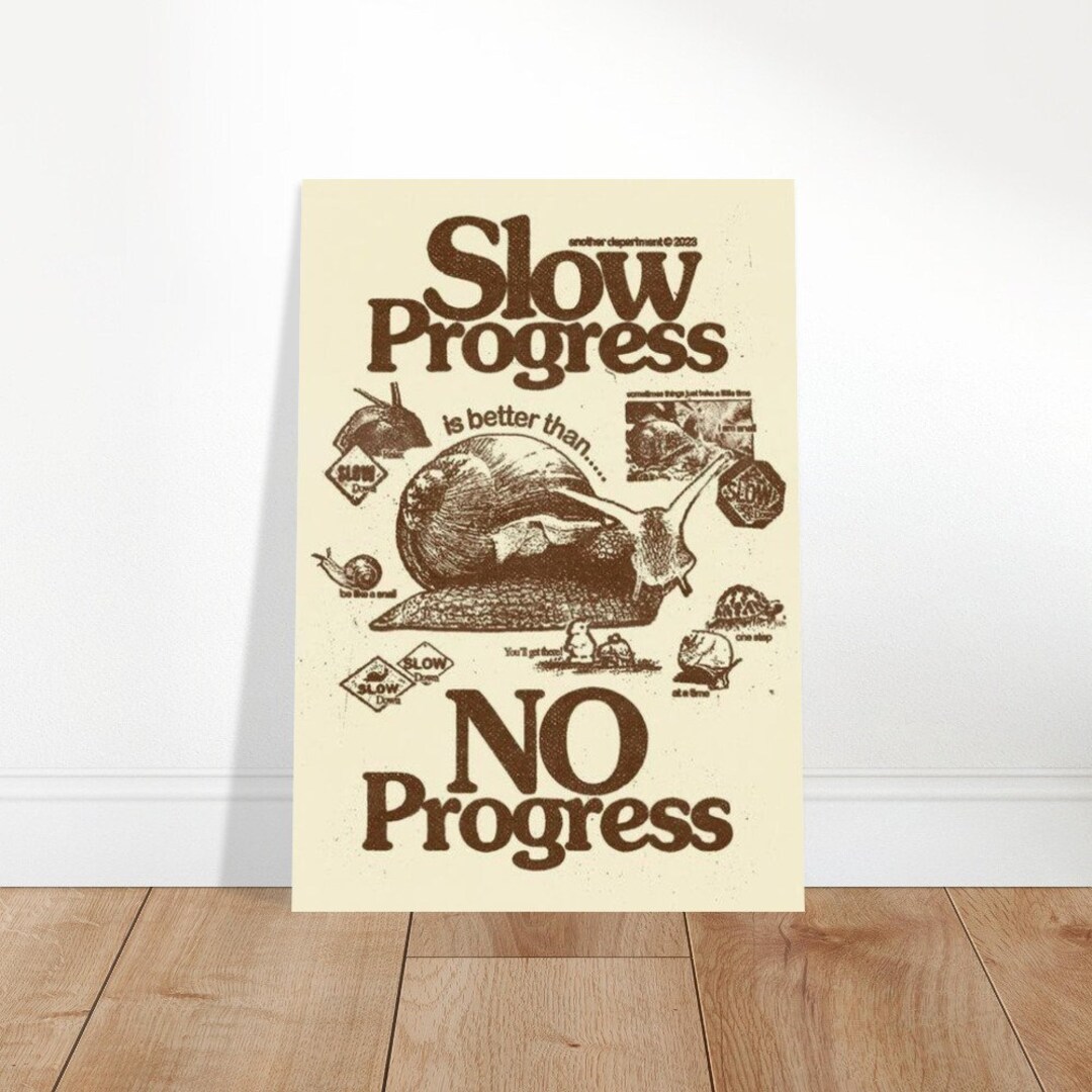 Motivational Progress Bedroom Study Premium Design Premium Paper Poster ...