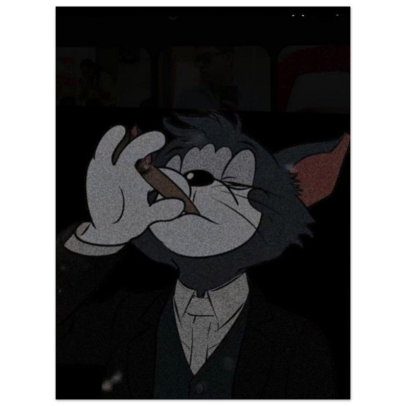 Premium Tom and Jerry Smoking Cigar Poster, Tom Badass Smoking Cigar ...