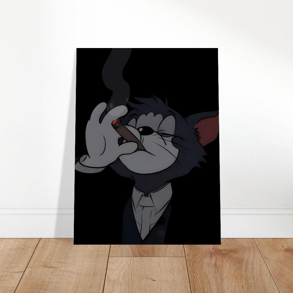 Premium Tom and Jerry Smoking Cigar Poster, Tom Badass Smoking Cigar ...