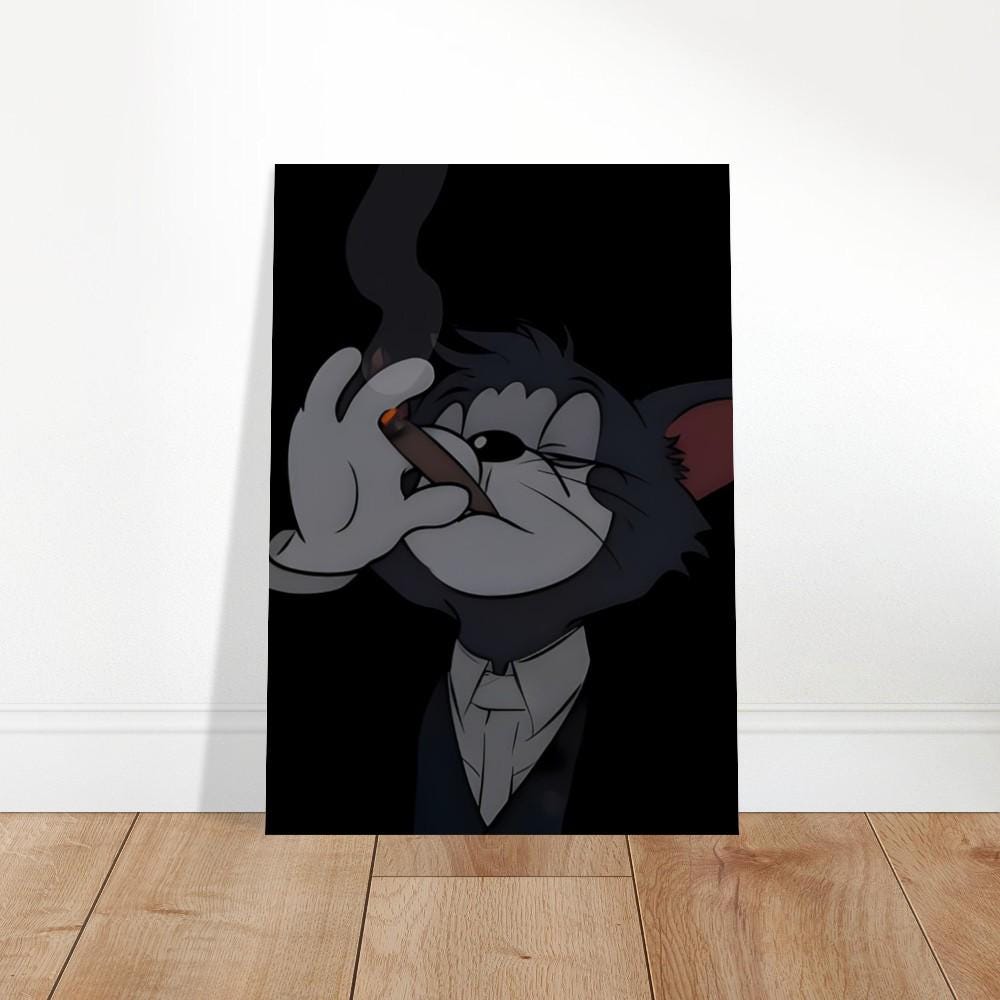 Premium Tom and Jerry Smoking Cigar Poster, Tom Badass Smoking Cigar ...