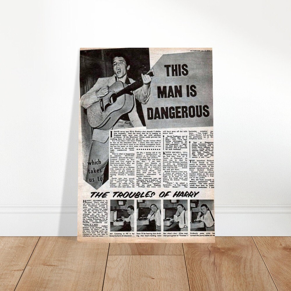 Elvis Newspaper Printing Poster - Etsy