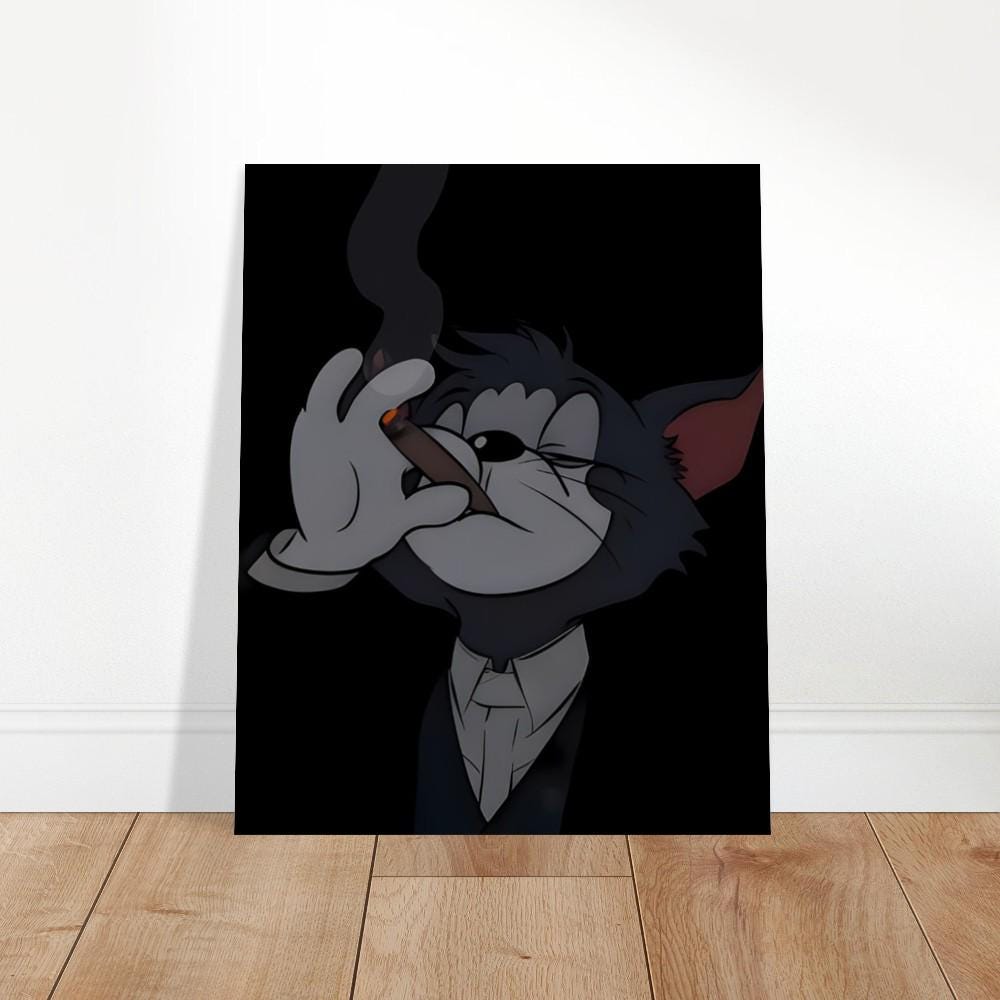 Premium Tom and Jerry Smoking Cigar Poster, Tom Badass Smoking Cigar ...
